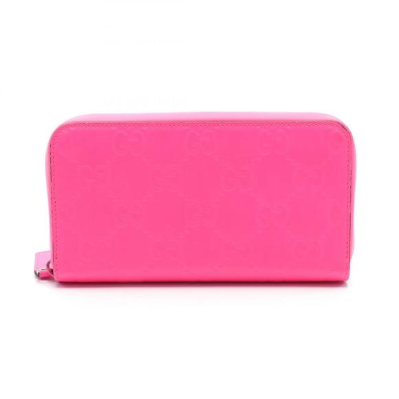 Gucci | Bags | Gucci Gg Rubber Effect Round Long Wallet Rubber Pink ...
